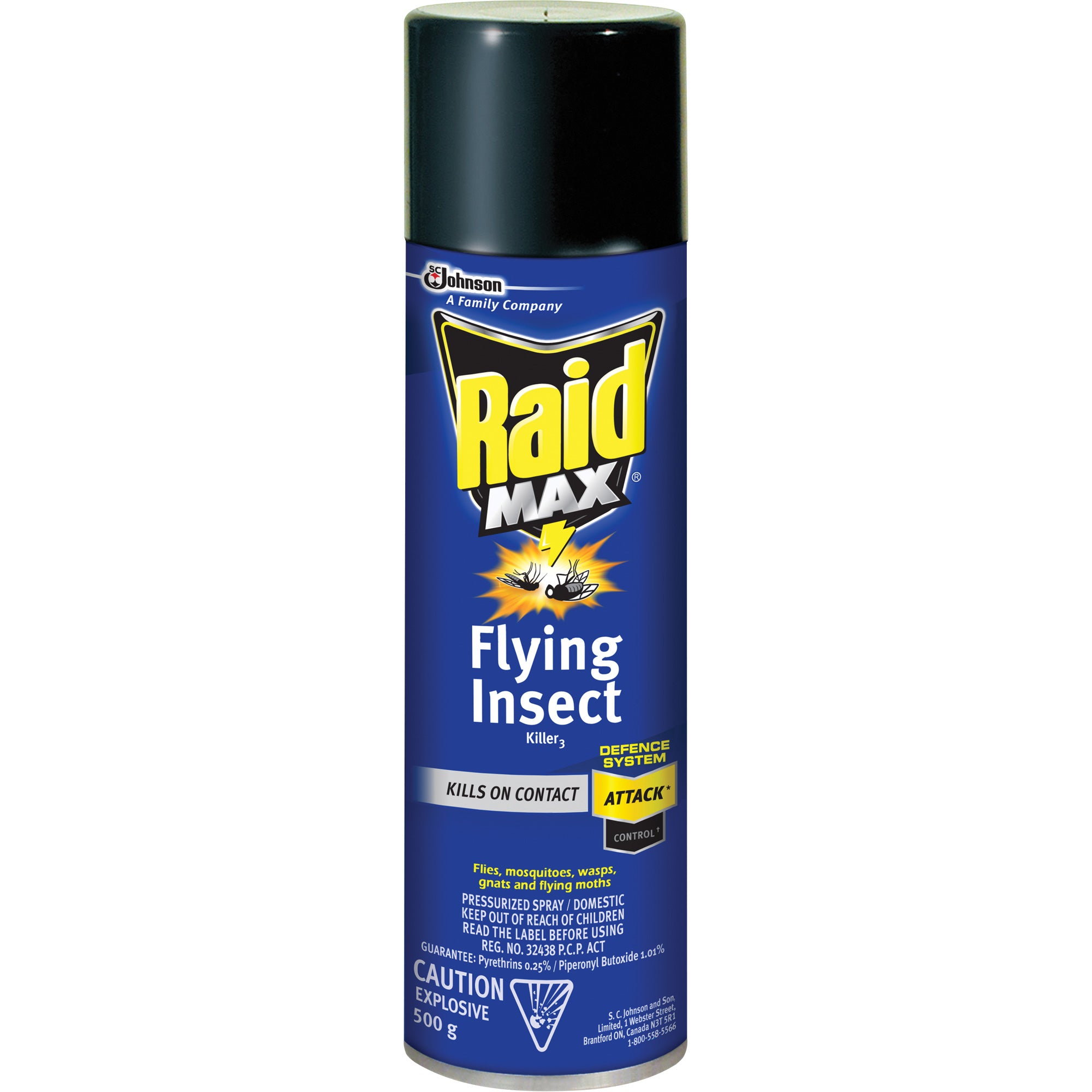 Raid® Max® Flying Insect Killer, 500 g, Aerosol Can, Solvent Base
