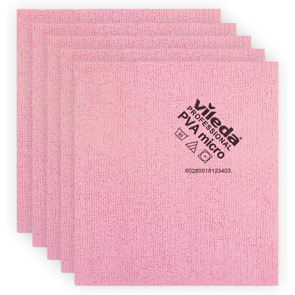 PVAmicro Max Drying Cloth, Microfibre, Pink, 19" x 17" - Pack of 5 (14
