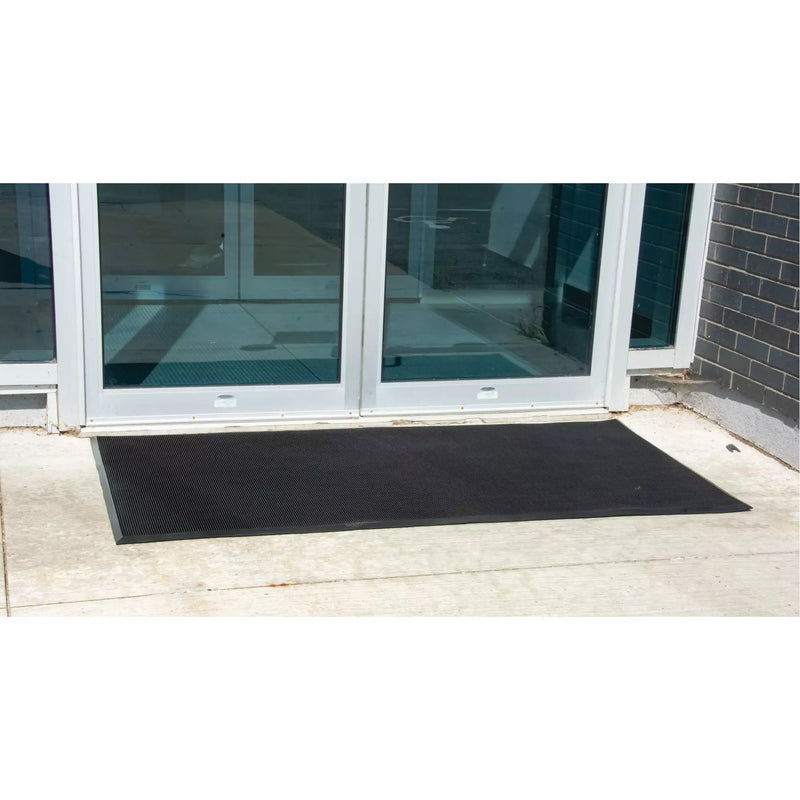 Outdoor Entrance Matting, Rubber, Scraper Type, Textured Pattern, Blac